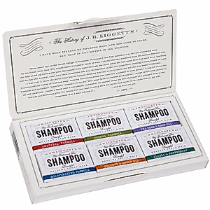 J·R·LIGGETT'S All-Natural 6 Variety Shampoo Bars .65oz. Sampler Pack, Support Strong and Healthy Hair-Nourish Follicles with Antioxidants and Vitamins-Detergent and Sulfate-Free, 6 Mini Shampoo Bars