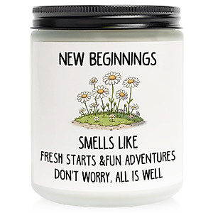 New Beginnings Gifts for Women, Scented Candle Present for Coworker Leaving, Graduation, Farewell, Goodbye, Good Luck, Moving Away, Divorce, New Job, Break Up