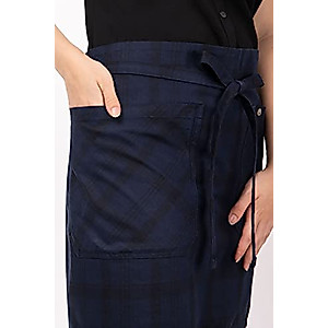Chef Works Unisex Olympia Half Bistro Apron, Navy, One Size