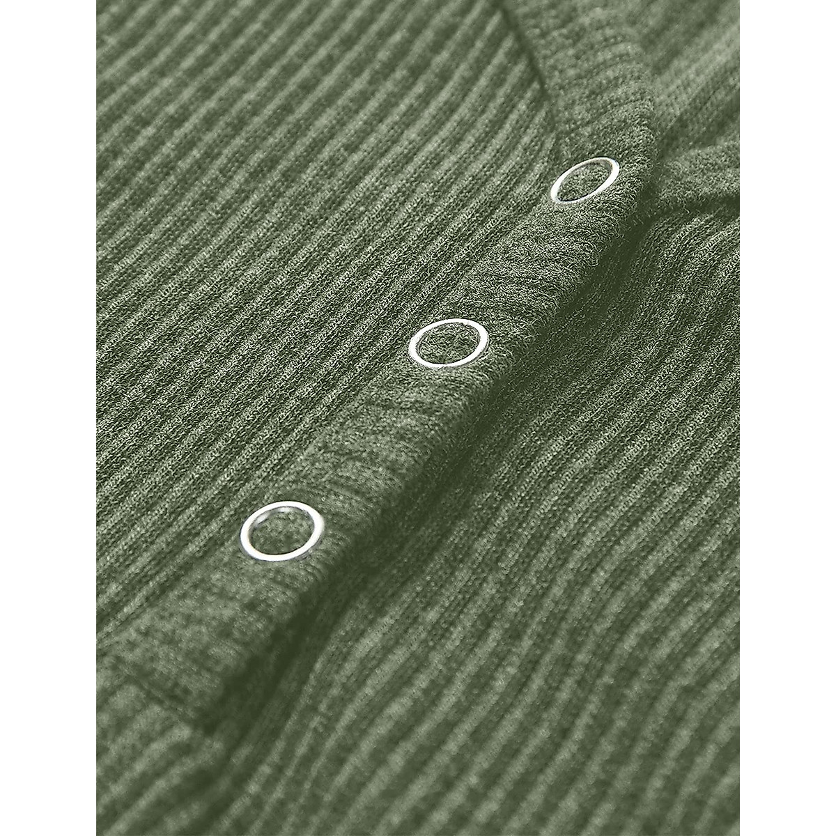 MEROKEETY Women's Short Sleeve V Neck Ribbed Knit Button T Shirts Henley Solid Color Summer Tops, Green, M