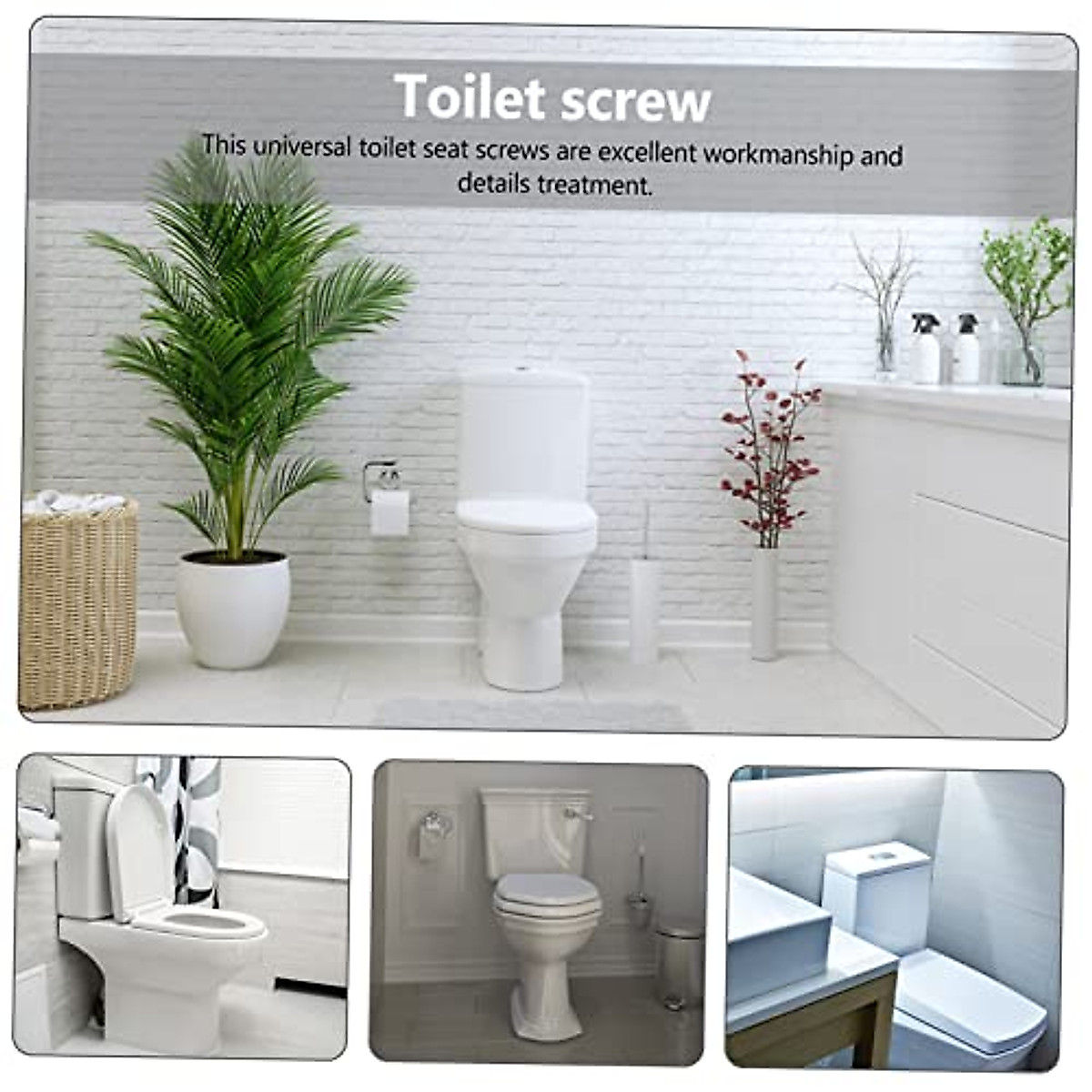 Housoutil 3sets Toilet Accessories Universal Toilet Seat Screws and Bolts Set for Easy Installation 2pcs*3