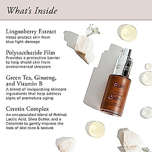 PÜR Beauty 4-in-1 Love Your Selfie Longwear Foundation & Concealer, Full Coverage Liquid Foundation, Hydrating Formula, Cruelty Free, TN3