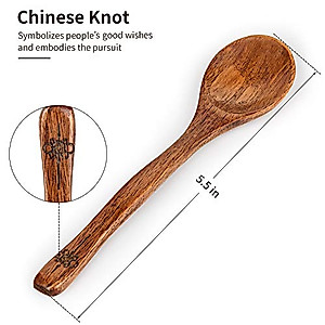 Chopsticks Chinese Reusable Wooden Chopsticks Spoon with Holder&Reusable Chopsticks Portable Cloth Bag Traditional Stylish Gift Set (Panda)