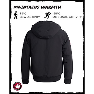 CANADA WEATHER GEAR Men’s Winter Coat - Heavyweight Bomber Jacket with Quilted Lining (M-XXL), Size Large, Black