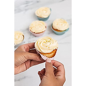 The Silicone Kitchen Reusable Silicone Baking Cups Silicone Muffin Liners for Cupcakes - BPA Free (24 Pack, Mini, Pink Gray Blue)