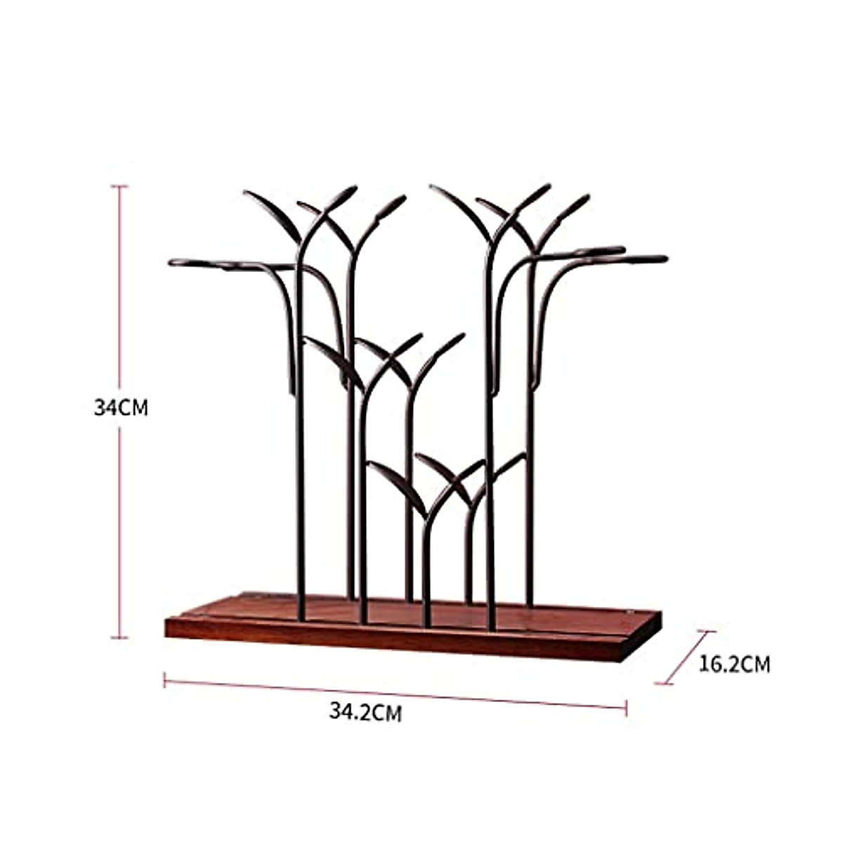 YFQHDD Iron Wire Forest Leaf Wine Rack Stand Hanging Drinking Glasses Stemware Rack Shelf Wine Bottle & Glass Cup Holder Display (Color : E, Size