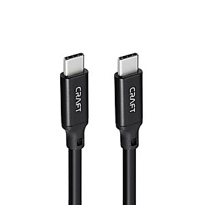 CRAFT 0.5FT USB C Charger Cable | 3.2 USB C to USB C Data Cable with 20Gbps Speed | 100W Fast Charging and High Speed USB C Cable with E-Marker IC Chip, for Phones, Laptops, Cameras, Monitors, Black