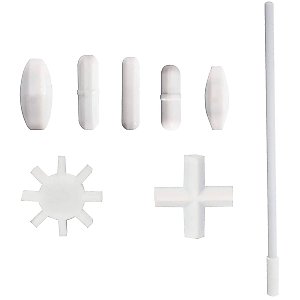 Toolly 7 Shapes Magnetic Stirrer Stir Bars Mixer PTFE Stiring Rod with Magnetic Retriever (8 Pack)