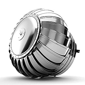 MBROS TurbineVentilator Top, Pipe Rain Cover Protector Cap Ending, Silver, 304 Stainless Steel, Robust and Undeformed, for Residential Buildings, Roof Vent Exhaust Hoods, All Purpose Chimney Cowl