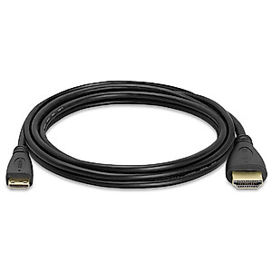 Cmple - Mini HDMI to HDMI Cable 6ft, HDMI Mini to HDMI, 60Hz HDMI 2.0 Cable, Monitor to Digital Camera HDMI Cables, 4k HDMI Adapter Cord for Camcorder, Tablet, Ultrabook, Laptop, HDTV - Black