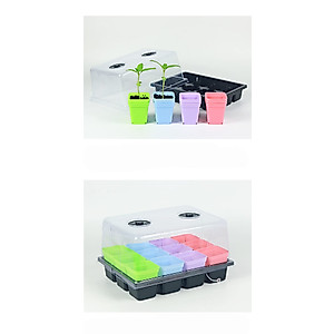 SHIYETA 24Cells -12 Grow Trays with Humidity Dome and Cell Insert - Mini Propagator for Seed Starting and Growing Healthy Plants Durable Reusable and Recyclable 2set