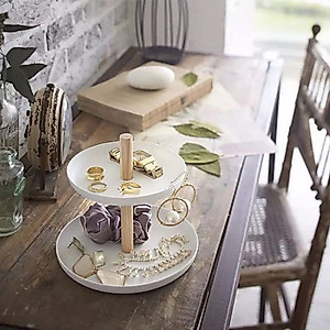 SDGH 2 Tier Metal Desktop Tray Mini Durable Portable Container for Entryway Bathroom Living Room Decor