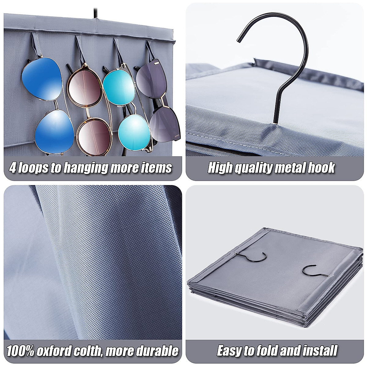 LADYBRO Baseball Cap Storage for Closet Hanging Hats Organizer 10-Shelf Hat Racks 2Pcs 5-Shelf Hat Storage Newsboy Hat Trucker Cap Boxes Container Hat Display Hanger Hat Holder Oxford Cloth