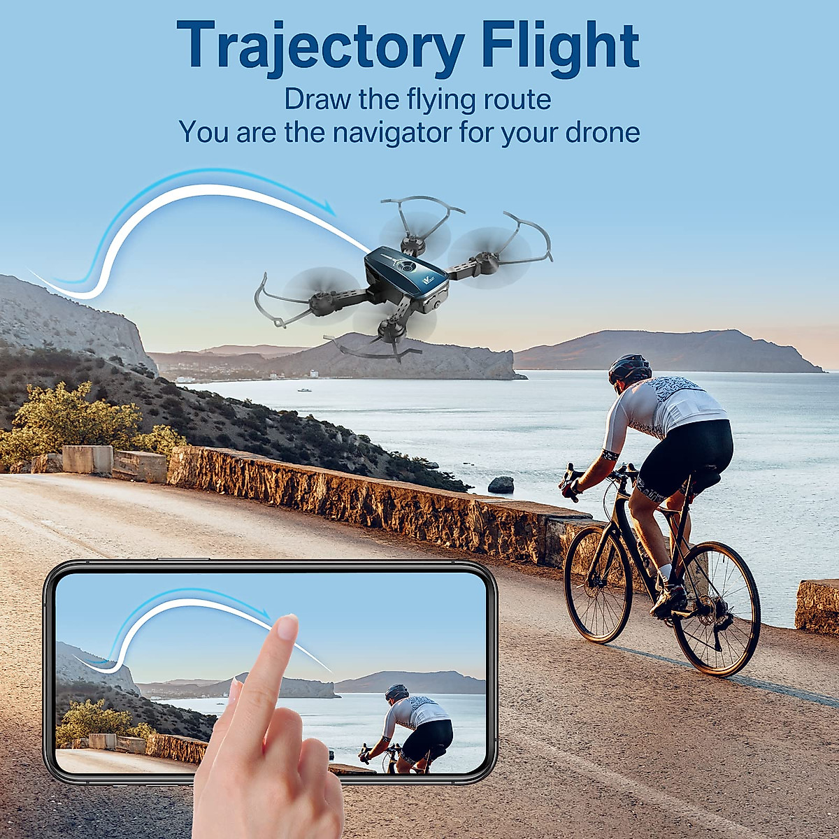 Drones with Camera for Adults/Kids/Beginners 1080P HD APP/Voice Control Camera Drone Easy to Control One-key Returning Altitude Hold 3D Flip 3 Speeds Toy Drone for Kids Gift Ideas for Boys Girls