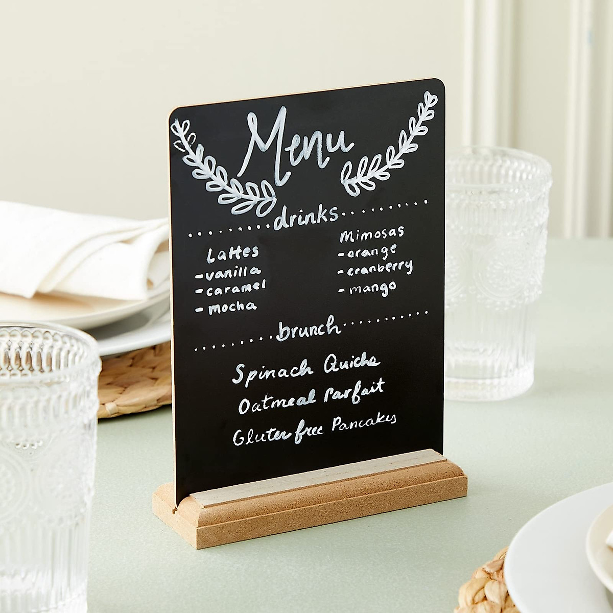 Mini Chalkboard Signs with Stand for Table Decorations, Food Signs, Message Boards, 6 x 8 in (6 Pack)