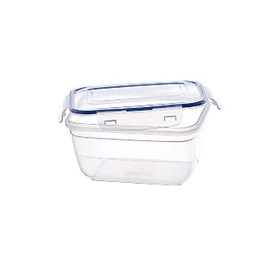 Large Plastic Food Storage Container with airtight Lid for Pantry, Fridge- 10 Cup, 80 Oz- BPA Free, Leakproof Sealed Container- Microwave, Dishwasher and Freezer Safe (Clear)