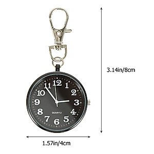 iplusmile Clip on Pocket Watch Open Face Watch with Key Buckle Portable Unisex Digital Watch for Students Men Doctor Nurses Women