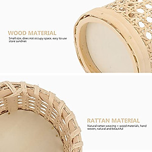 Alipis 2 pcs Cutlery for Storage Hand Cup Pen Snack Brush Rustic Silverware Holder Makeup Sundries X Bread Rattan Food Tray Wicker Pencil Stationery Mini Utensil Picnic Desktop Caddy