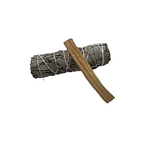 2 Selenite Natural Towers Skyscraper 4" Tall, 1 California White Sage Smudge Stick 4" and 1 Palo Santo Stick from Perú - Salvia- Protection from Negative Energy Reiki Chakra Crystal Healing