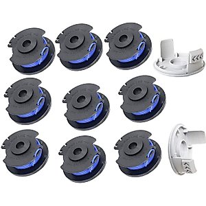 AC14RL3A String Trimmer Replacement Spool Line, 0.065" Autofeed Replacement Spools for Ryobi 18V, 24V, and 40V Cordless Trimmers,for ryobi 0.065 Trimmer line(9 Spool, 2 Cap)