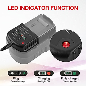 AYTXTG 2Pack 6.5Ah Lithium Battery Replacement for Black and Decker 18V Battery Firestorm 18v Battery HPB18 244760-00 FS18FL FSB18 Firestorm 18v Battery with 18v Portable Charger 90556254-01