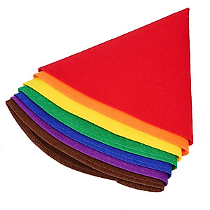 7 Packs Christmas Gnome Hats, Felt Cone Dwarf Hats for Unisex Adults Teens Elf Hats for Halloween Party Supplies, 7 Colors