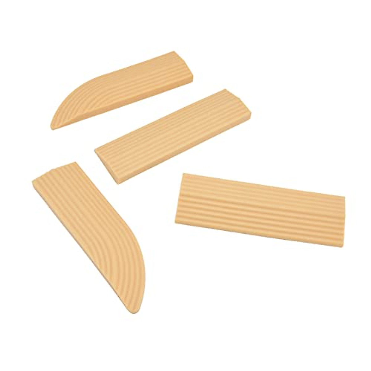 KIZIPO 4PCS Rubber Threshold Strips Floor Strip Transition for Wheelchair Rubber Door Threshold Protector(Beige)