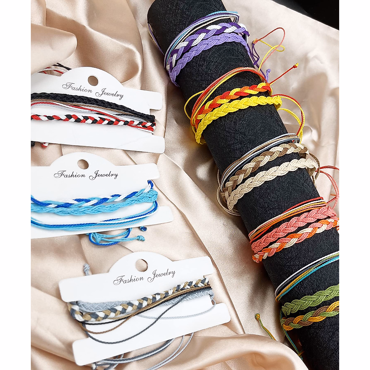 COLOYAN 24 Pieces String Bracelets for Women Adjustable Waterproof Boho Rope Bracelets Wave Surfer Friendship Bracelets Summer Beach Anklets Jewelry