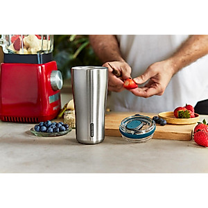 BLACK + BLUM - Insulated Tumbler - 18/8 Stainless Steel Vacuum Insulated Travel Tumbler with Leak Proof, Lockable Lid - Keeps Hot for 6hrs, Cold for 8hrs, Ocean - 600ml