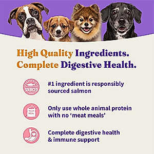Halo Purely for Pets Holistic Dog Food, Complete Digestive Health Wild-Caught Salmon and Whitefish Recipe, Dry Dog Food Bag, Small Breed Formula, 3.5-lb Bag