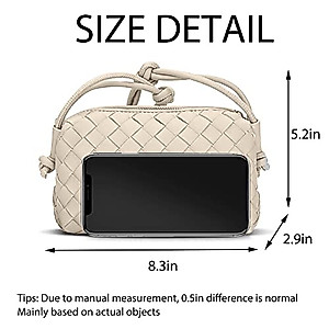 Small Crossbody Shoulder Bag for Women, Mini Camera Bag Card Holder Wallet Purse and Hand-Woven Handbags