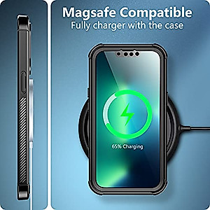 Red2Fire for iPhone 13 Pro Max Case, [360 Full Body] [with Built-in Screen Protector] [Heavy Duty Protection] 12 FT Dropproof Shockproof Dust-Proof Bumper Phone Case for iPhone 13 Pro Max 6.7" Black