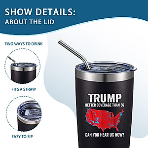 ATHAND Trump Better Coverage Than 5G Tumbler Merchandise,Trump Travel Coffee Cup and Mug,20 Oz Stainless Steel Vacuum Tumbler Travel Coffee Mugs