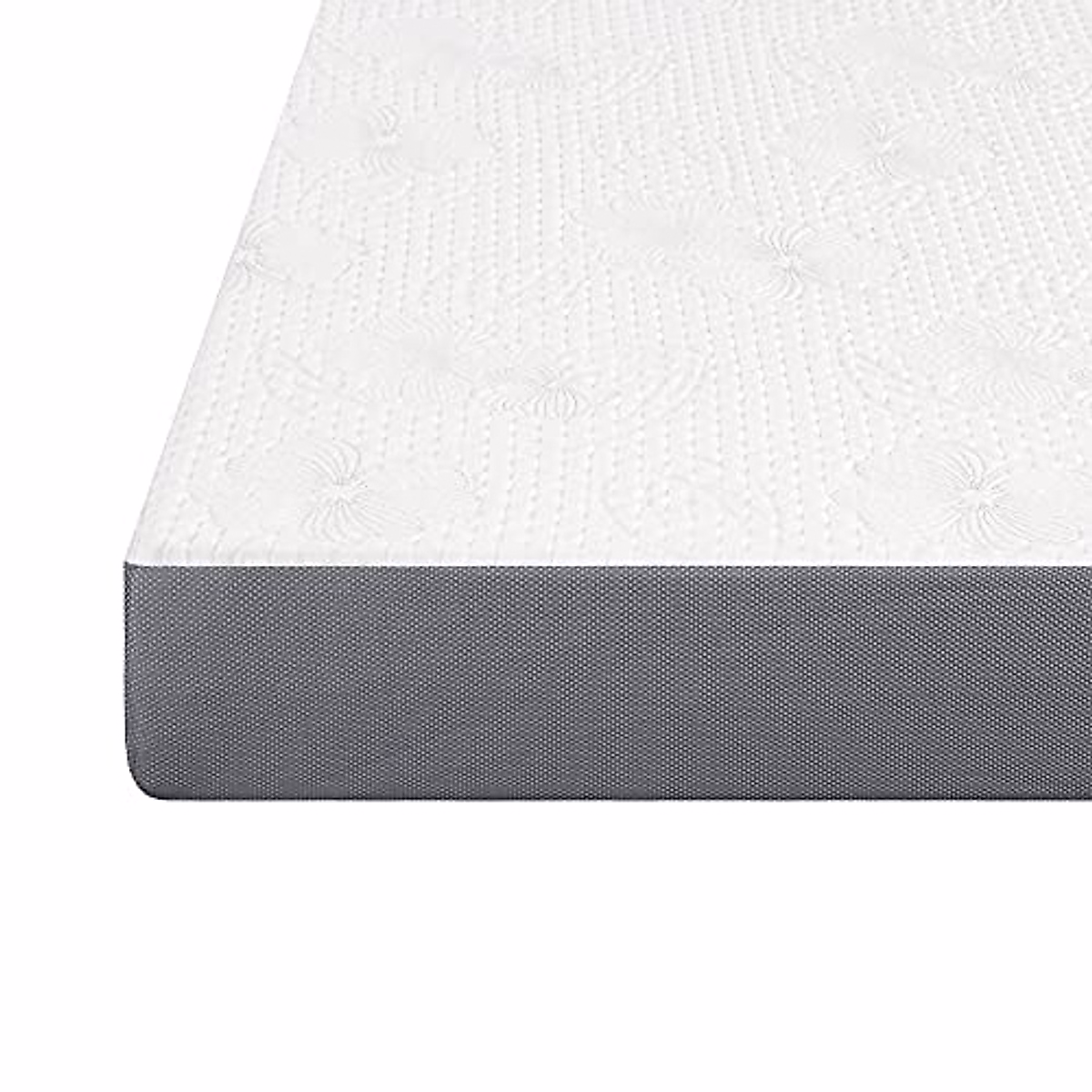 Olee Sleep 6 Inch Ventilated Gel Infused Memory Foam Mattress, CertiPUR-US® Certified, Gray,Twin