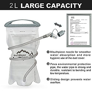 INOXTO Small Hiking Backpack with 2L Water Bladder and Waterproof Rain Cover, 25L Hydration Backpack Hiking Daypack Camping Backpack for Travel Cycling Hiking Camping Outdoor for Men and Women