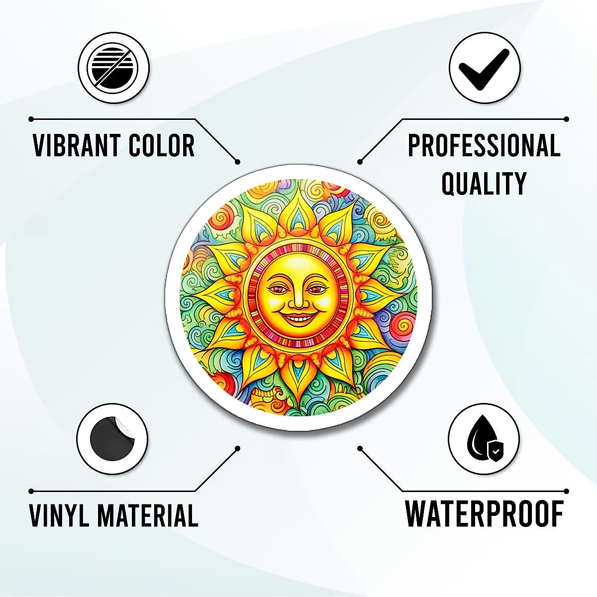 Pack 50 Pcs Sun and Moon Stickers for Water Bottles Waterproof Laptop Luggage Computer Scrapbooking Teens Adults Girls Boys Cute Funny Aesthetic Sticker Packs Small Vinyl Decals