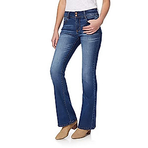 WallFlower Women's Flirty Curvy Flare High Rise Insta Stretch Juniors Jeans (Standard and Plus), Pia, 3