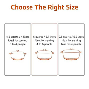 Amazon Basics Cast Iron Dutch Oven Pot with Lid, Enameled, Round, Dual Handles, Heavy-Duty, Medium, 6-Quart, Gray