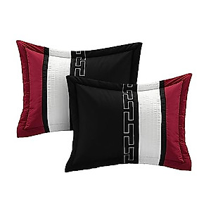 Chic Home CS1223-112-AN Carlton 6-Piece Comforter Set, Queen Size, Black