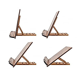 TILISMA Wooden Cook Book Stand - Handmade Walnut Book Holder for Reading Hands Free - Cookbook Holder for Counter Top - Fancy Tablet Holder - Recipe Holder - Book Accessories for Kitchen