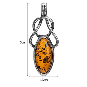 Ian and Valeri Co. Amber Sterling Silver Celtic Pendant