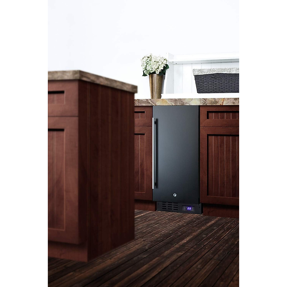 Summit SCFF1533BIF Cabinet Freezer with 2.45 cu. ft. Total Capacity Frost Free Operation Adjustable Chrome Shelves Sabbath Mode Setting and 100% CFC Free in Panel