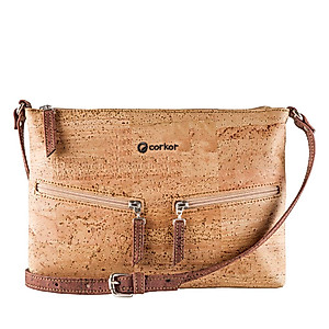 Corkor Cork Purse Crossbody Women Handbag from Portugal | Vegan Leather Natural Red Color