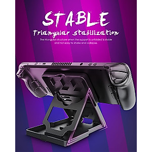 KAFIEER Portable Angle Adjustable Stand Base for Valve Steam Deck/Switch Lite, Anti-Slip Silicone Pad, Adjustable Angle Kickstand Accessories
