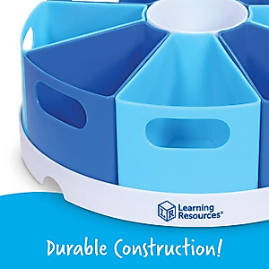 Learning Resources Create-a-Space Storage Center - Blue, Homeschool Storage, Fits 3oz Hand Sanitizer Bottles, Classroom Craft Keeper, 10 Piece Set