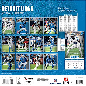 Detroit Lions 2023 12" x 12" Team Wall Calendar