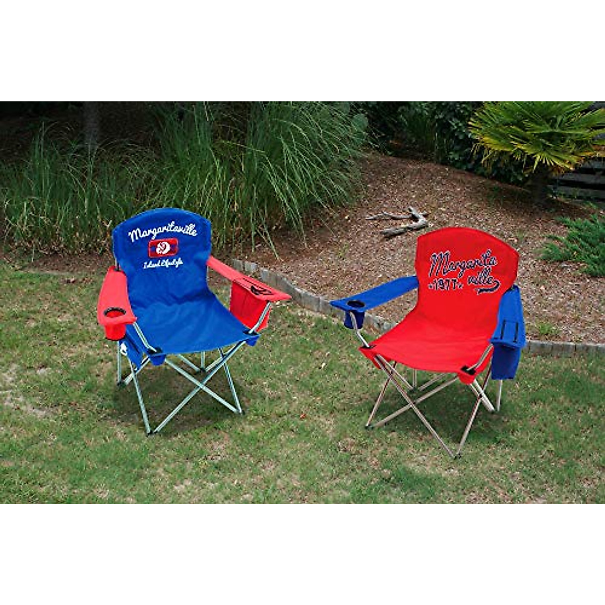 Margaritaville Outdoor Quad Folding Chair - 1977 - Red/Blue, 21.5"" x 36.5"" x 37.5""" (630251-1)