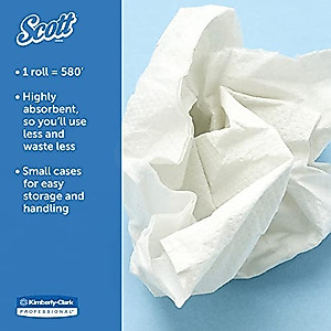 Scott Control Slimroll Hard Roll Paper Towels (12388) with Fast-Drying Absorbency Pockets, White, 6 Rolls / Case, 580' / Roll
