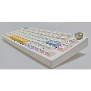 NJ80-AP Wireless Mechanical Keyboard with Knob Bluetooth 5.0/2.4G/Wired Connection 75% Hot Swappable Custom RGB Programmable Gaming Keyboard with PBT Keycap for Win Mac