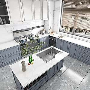 Sinber 33" x 22" x 9" Drop In Single Bowl Kitchen Sink with 18 Gauge 304 Stainless Steel Satin Finish HT3322S-S-9 (Sink Only)